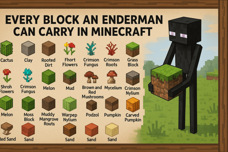 Every Block an Enderman Can Carry in Minecraft | GGServers Blog