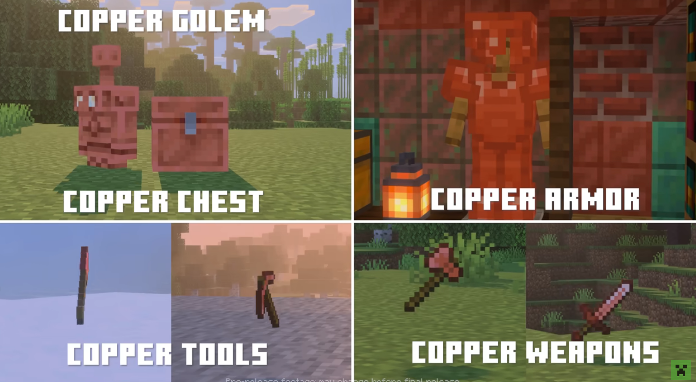It’s Official! Copper Golem Returns! Copper Tools, Armor, and Chests ...