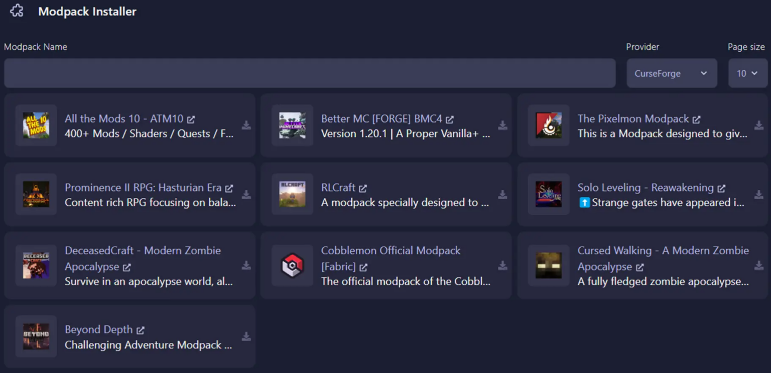 Automatic Mod & Modpack Installation - GGServers Panel Feature ...