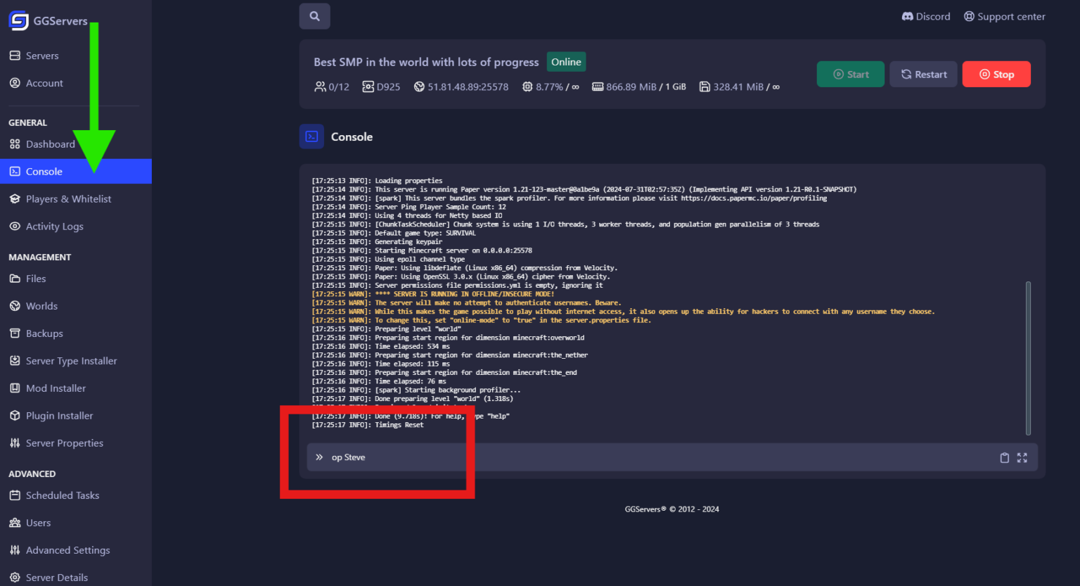 How to OP Yourself on Your Minecraft Server - GGServers Knowledgebase