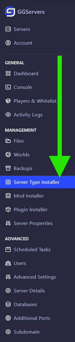 How to Change Your Server Type and Version - GGServers Knowledgebase