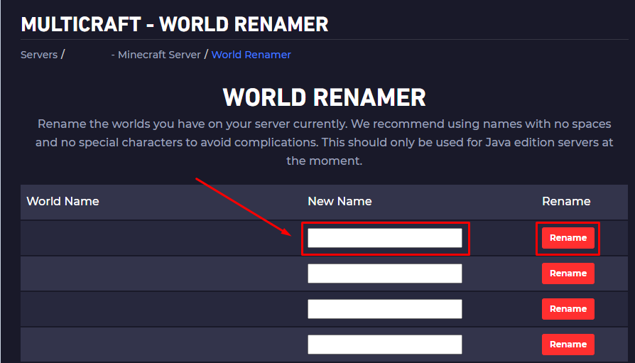 How to Rename Your World - GGServers