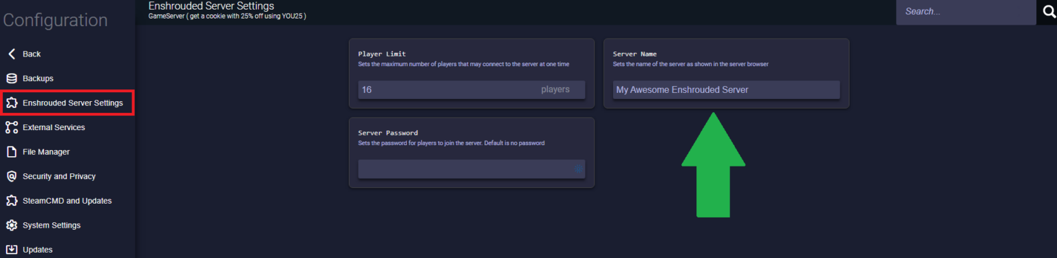 How to Change Your Enshrouded Server Name - GGServers Knowledgebase