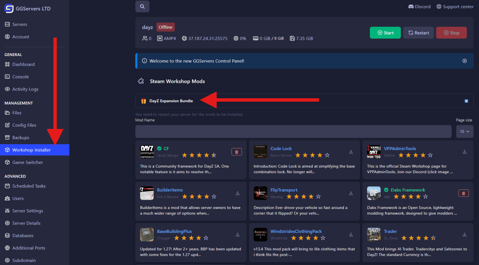 How to Install DayZ Expansion Bundle on DayZ Server - GGServers Knowledgebase