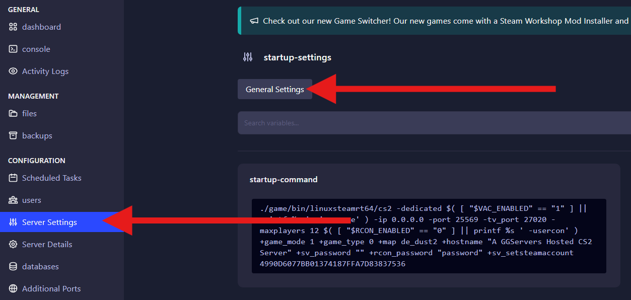 How To Enable Or Disable VAC on CS2 Server - GGServers Knowledgebase