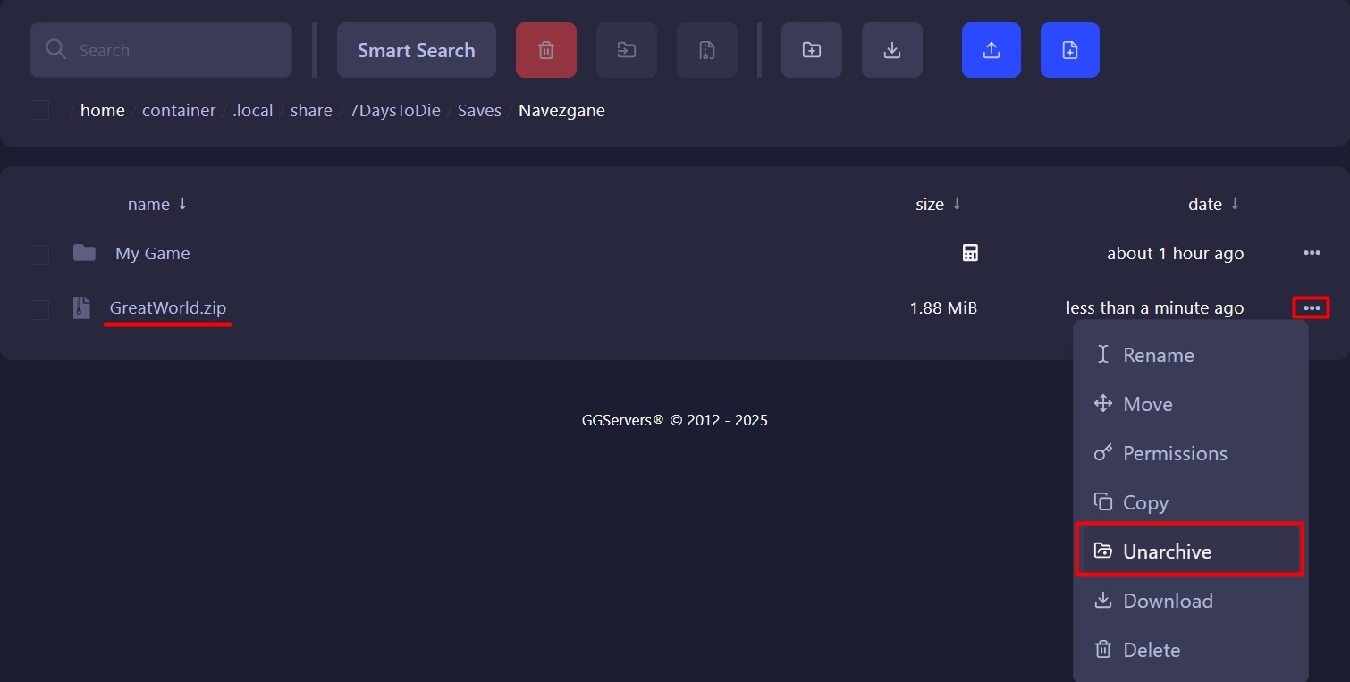 How to Upload a World on Your 7 Days to Die Server - GGServers Knowledgebase